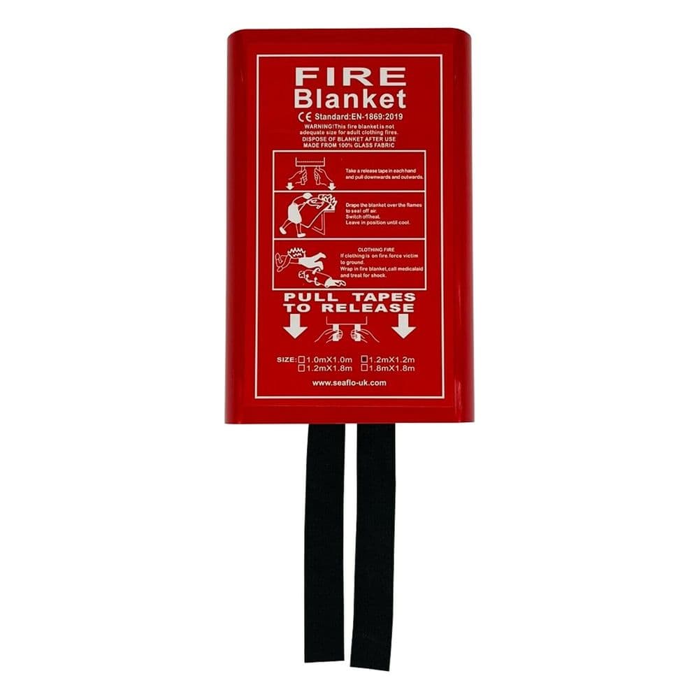 1 2 metre x 1 2m FIRE BLANKET TO NEW STANDARD EN1869 IN PLASTIC CASE ...