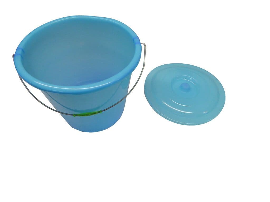 10 LITRE PLASTIC BUCKET with LID and HANDLE kitchen mop car wash ...