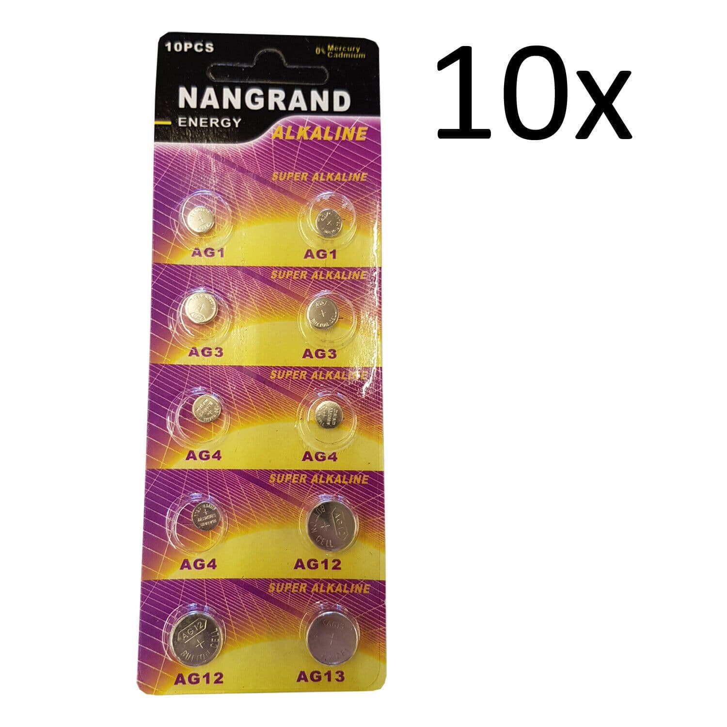 10 packs 100 batteries ALKALINE CELL BUTTON BATTERY watch clock