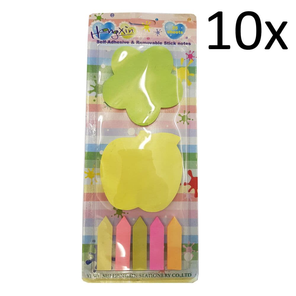 10 packs SELF ADHESIVE / REMOVABLE STICK NOTES stationary writing stick ...