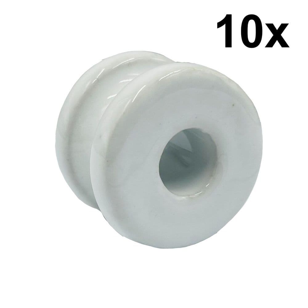 10 x Porcelain Donut Insulators Electric Fencing Doughnut ring wire ...