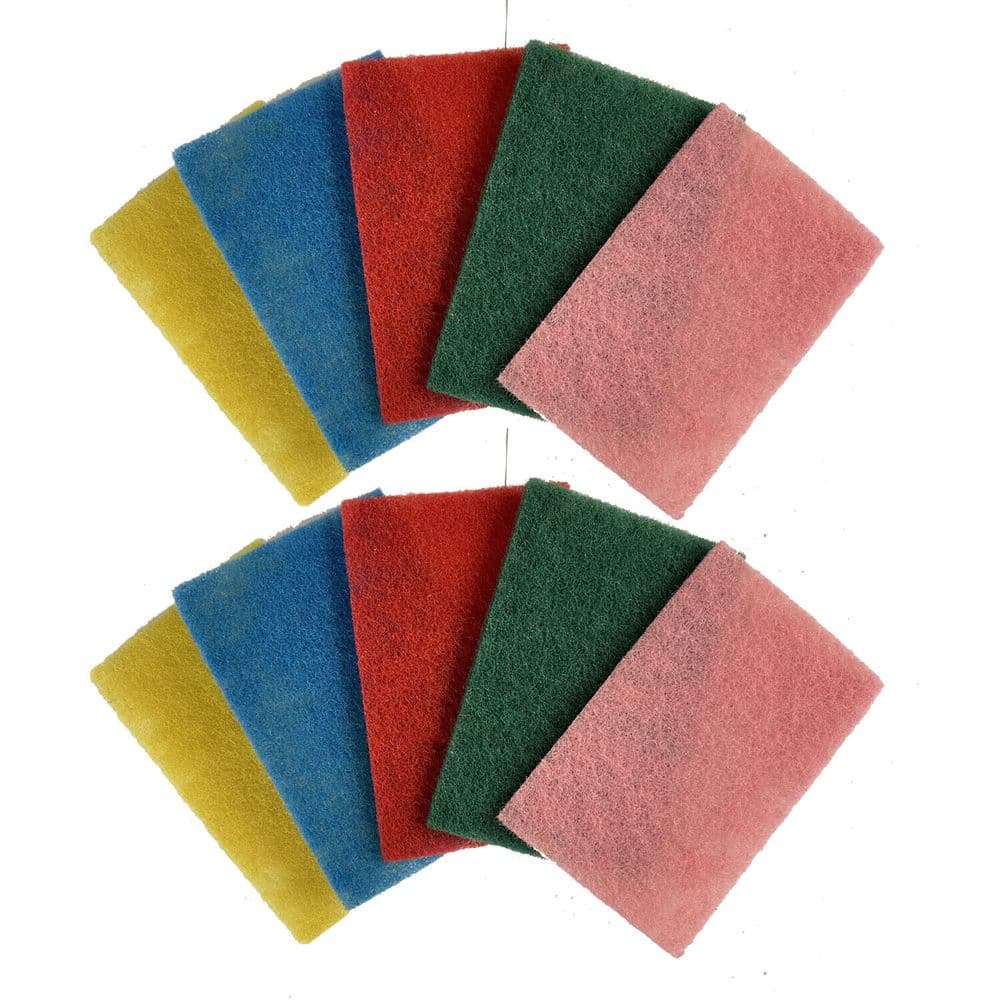 10 x RECTANGLE CLEANING SCOURERS kitchen washing dish pads bathroom
