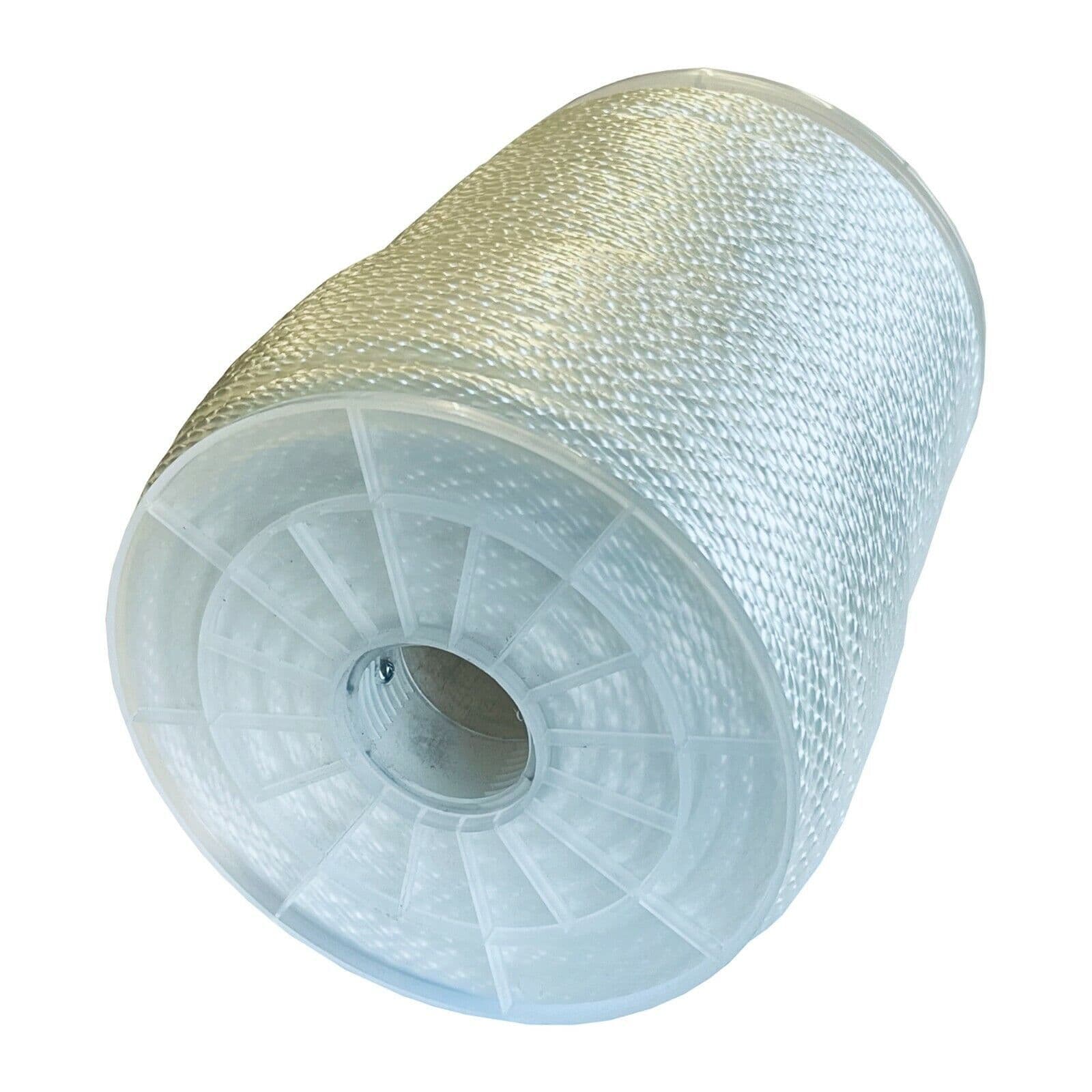 100 metres 6mm WHITE SOLID BRAIDED STARTER ROPE engine recoil law motor ...