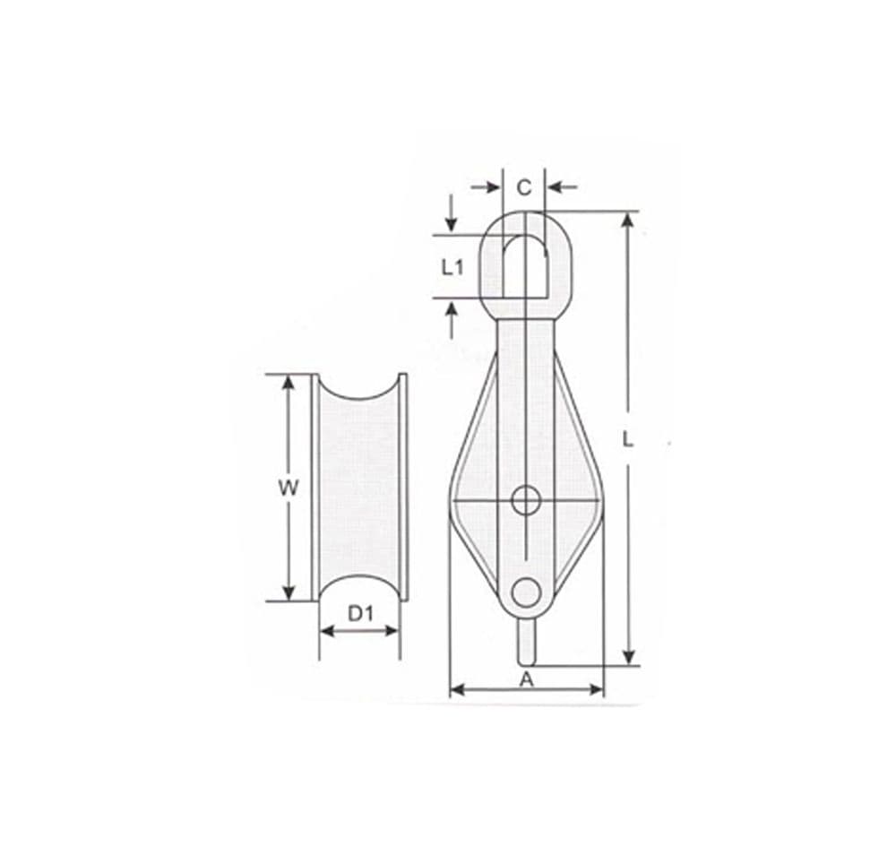 100mm MARINE STAINLESS STEEL DOUBLE SHEAVE BLOCKS WITH SWIVEL EYE ...