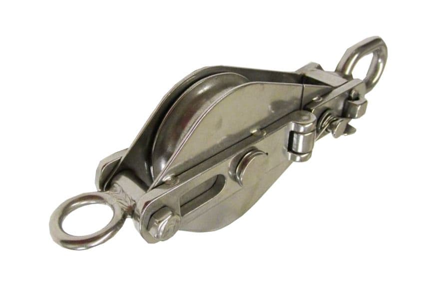 100mm STAINLESS STEEL MARINE SNATCH BLOCK with SAFETY HOOK yacht boat