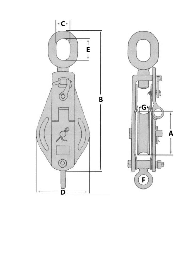 100mm STAINLESS STEEL MARINE SNATCH BLOCK with SAFETY HOOK yacht boat