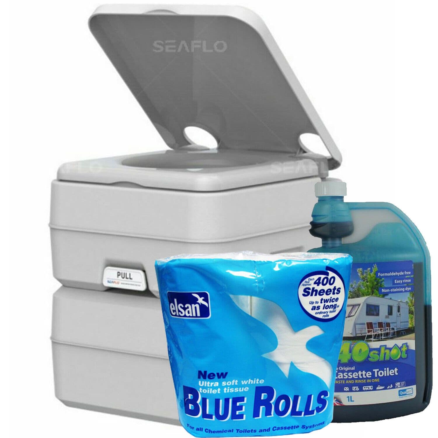 10L PORTABLE TOILET 40 SHOT CASSETTE CHEMICAL TOILET ROLL caravan motorhome