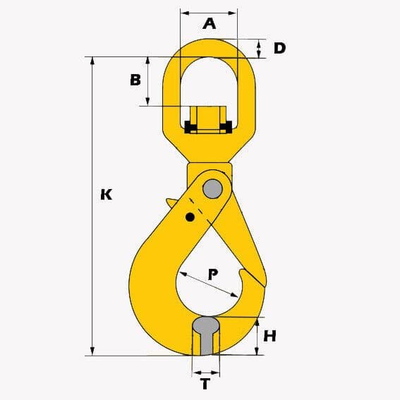 10mm GRADE 8 SWIVEL SELF LOCKING SAFETY HOOK wire chain rigging lifting ...