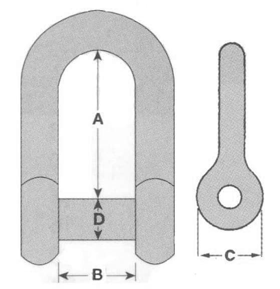 10mm STAINLESS STEEL DEE SHACKLE with COUNTERSUNK FLUSH PIN yacht boat ...