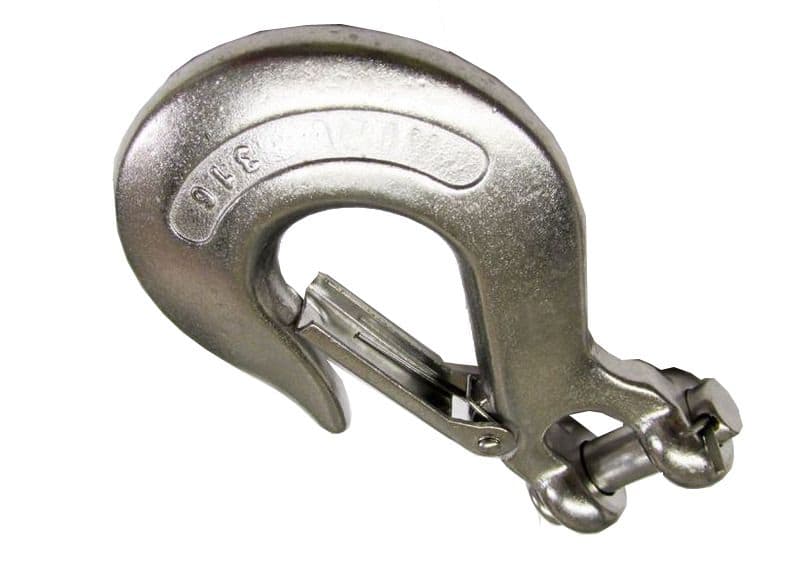 10mm STAINLESS STEEL MARINE CLEVIS CHAIN SLIP HOOK with SAFETY CATCH ...