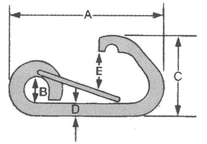 10mm STAINLESS STEEL MARINE FORMED EYE CARBINE HOOK with SAFETY CATCH ...