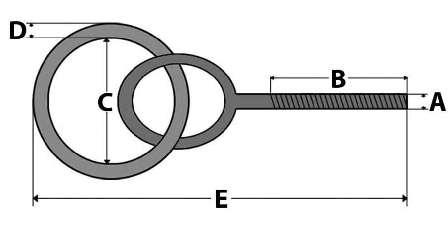 10mm STAINLESS STEEL MARINE RINGBOLT yacht eyebolt ring boat deck chain