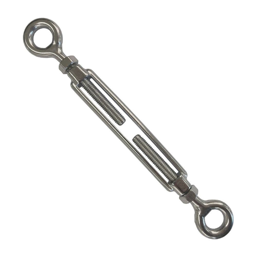 10mm STAINLESS STEEL OPEN BODY TURNBUCKLE EYE and EYE marine boat yacht ...