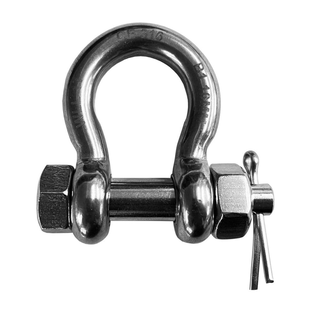 10mm x 11mm STAINLESS STEEL LOAD RATED BOW SHACKLE x 1 TONNE marine ...