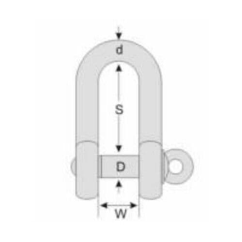 10mm x 11mm STAINLESS STEEL LOAD RATED DEE SHACKLE x 1 TONNE marine ...