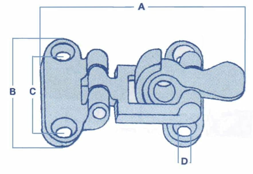 115mm STAINLESS STEEL MARINE ANTI RATTLE CABIN DOOR FASTENER boat deck