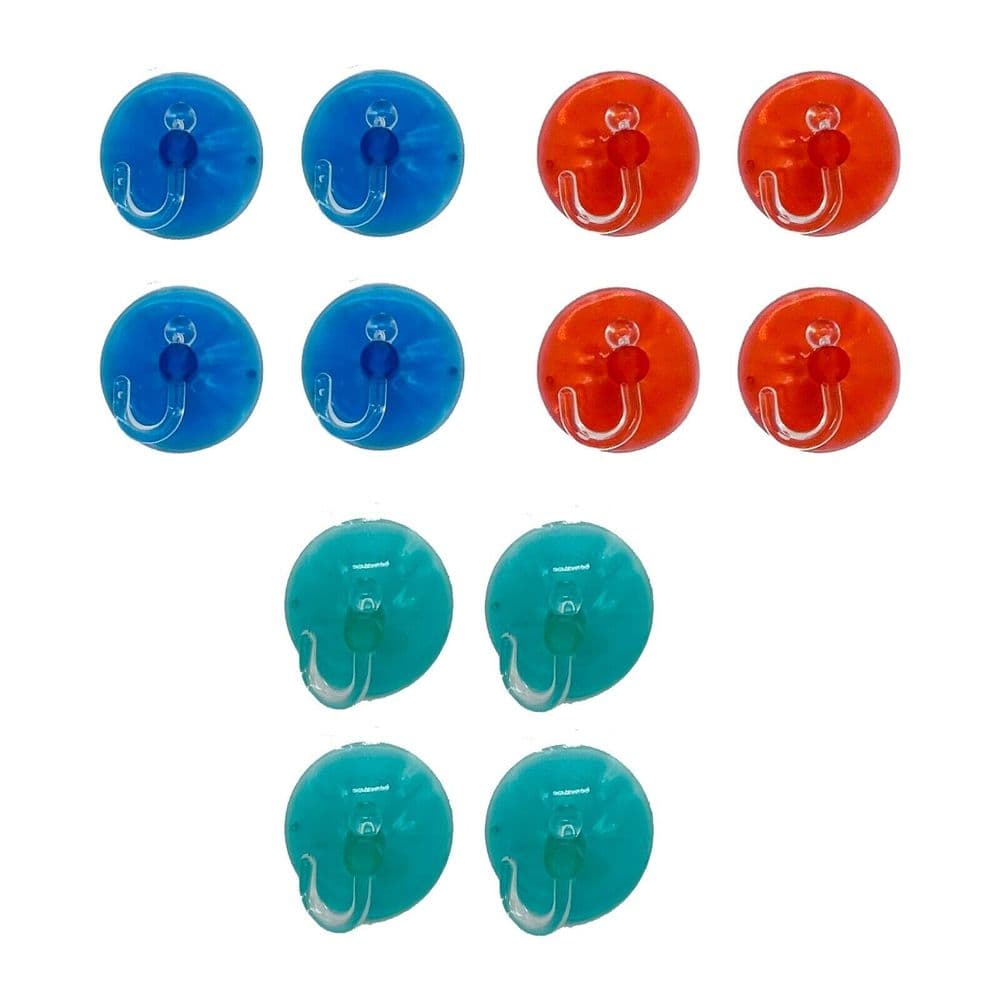 12 Pack pot suction cups with hooks kitchen bathroom window caravan ...
