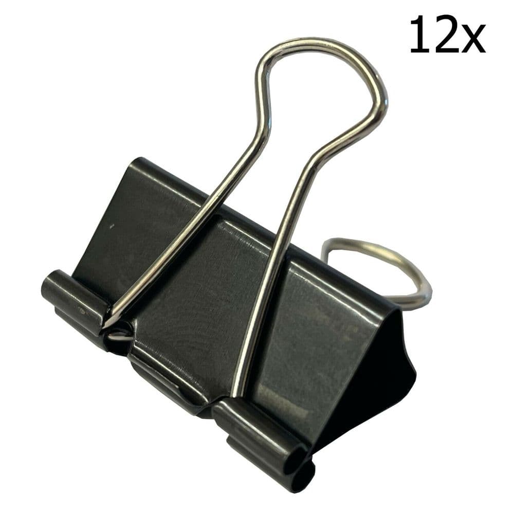 12 x 1" BULLDOG PAPER BINDER CLIPS letter grips office file documents