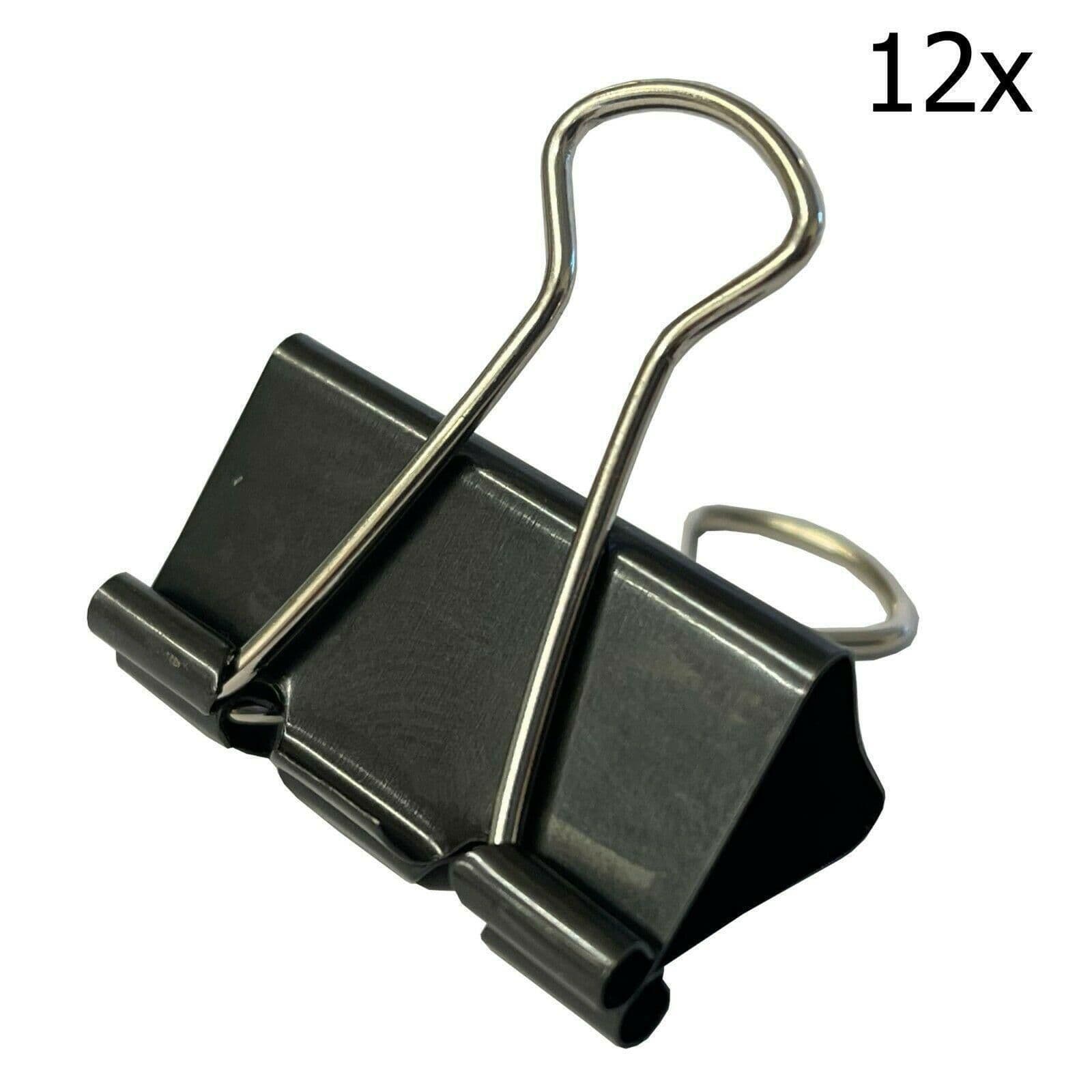 12 x 3/4" BULLDOG PAPER BINDER CLIPS letter grips office file documents