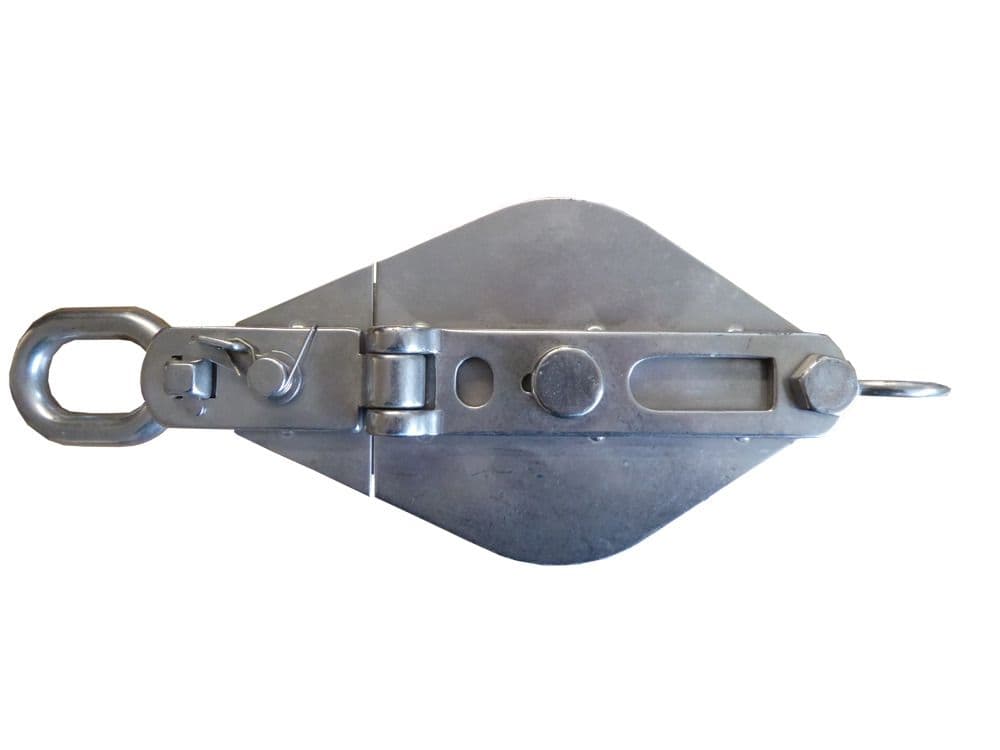 125mm MARINE STAINLESS STEEL SNATCH BLOCKS WITH SWIVEL OVAL EYE BECKET boat