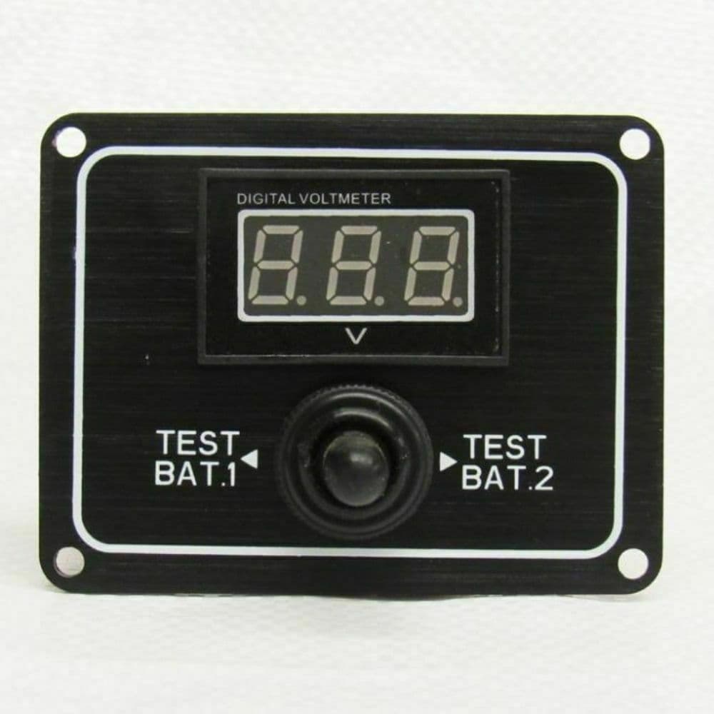 12V WATER RESISTANT 2 WAY DIGITAL BATTERY TEST SWITCH PANEL GAUGE ...