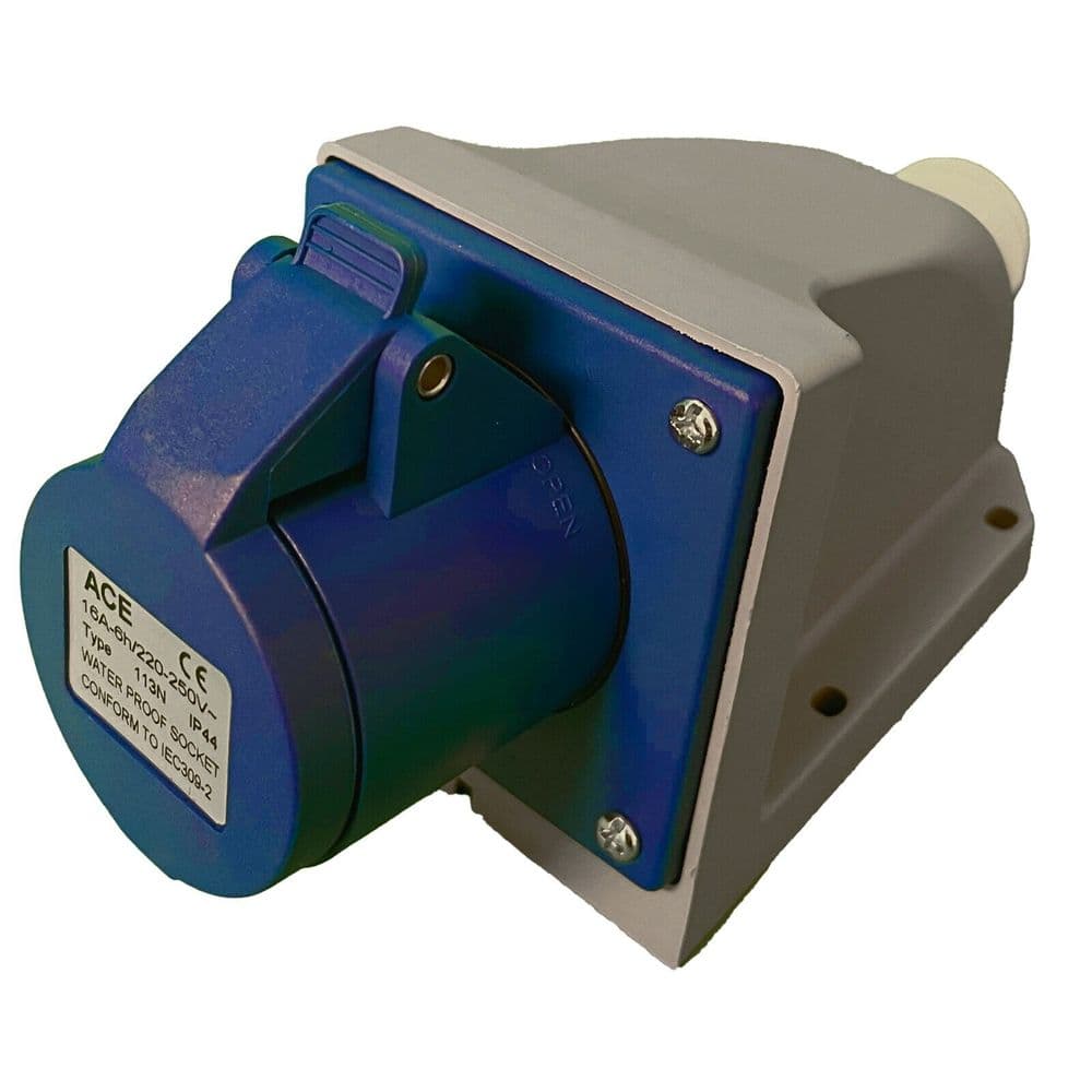 16amp Surface Wall Mounted Socket 3 Pin 240v IP44 Waterproof Caravan ...