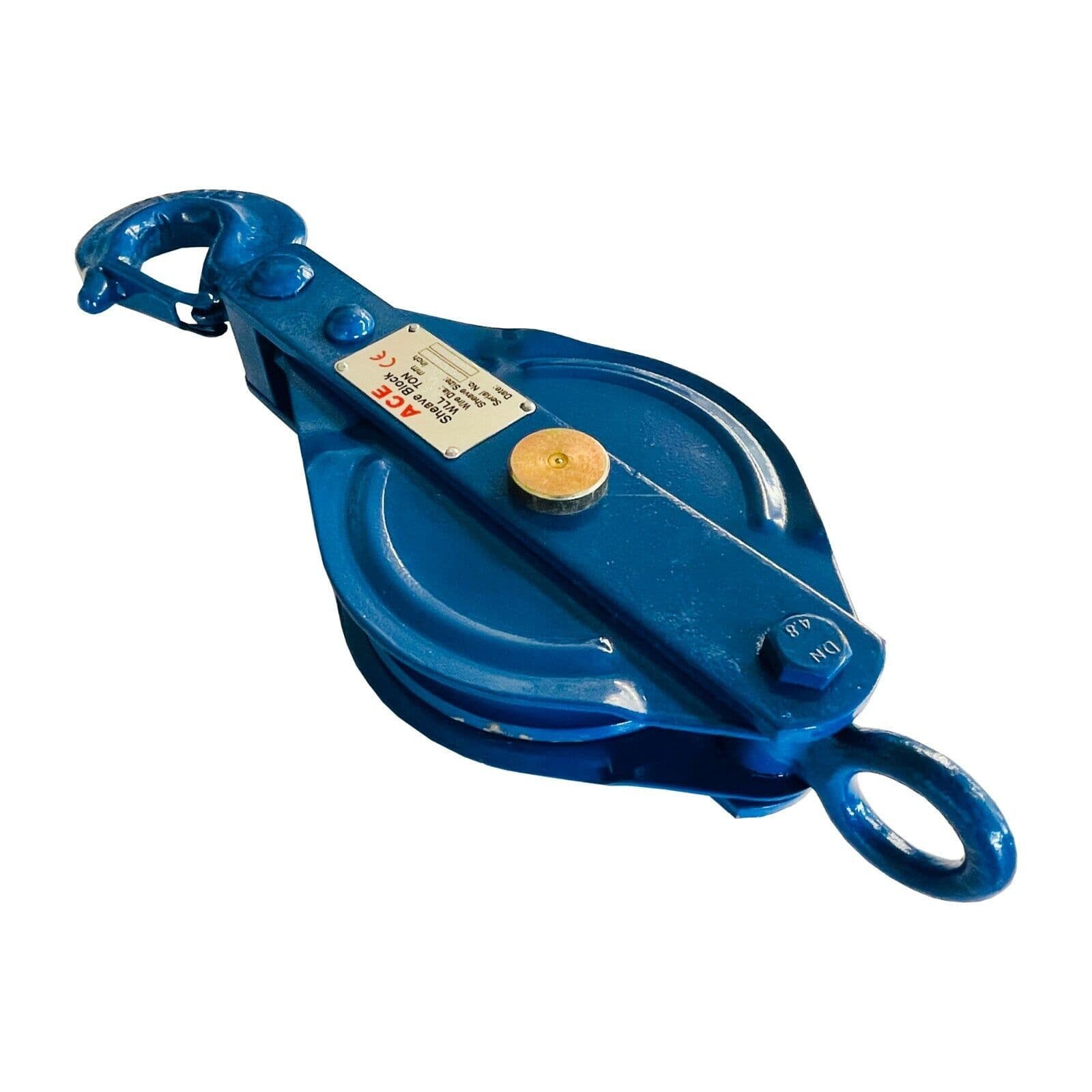 175mm SINGLE PULLEY BLOCK with S HOOK 19mm wire rope SWL 3 TON rigging ...