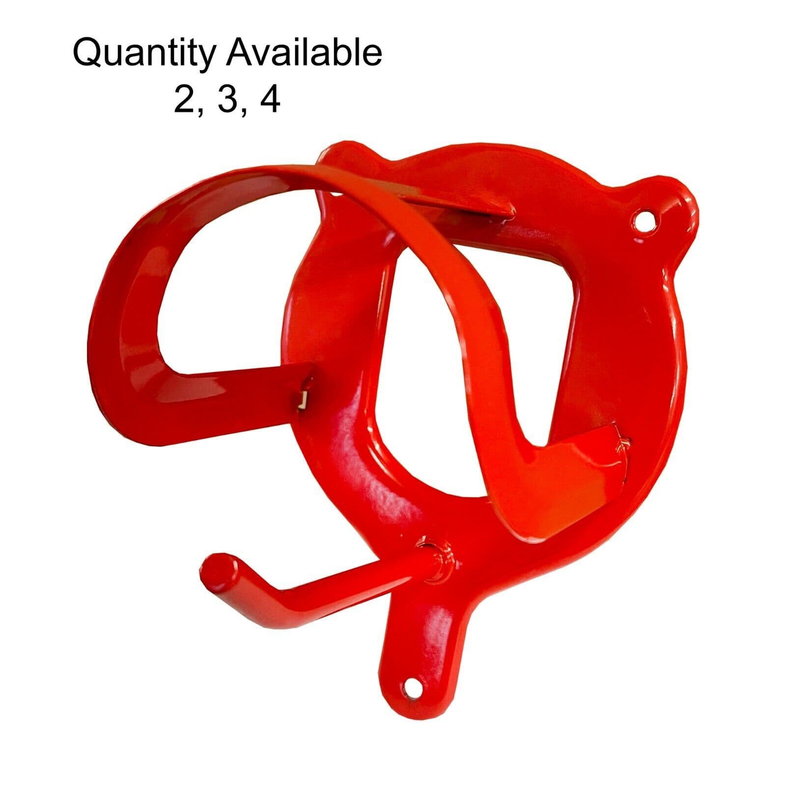 2 / 3 or 4 RED STEEL BRIDLE RACK HANGER HOOKS 118-014 stable tidy room ...