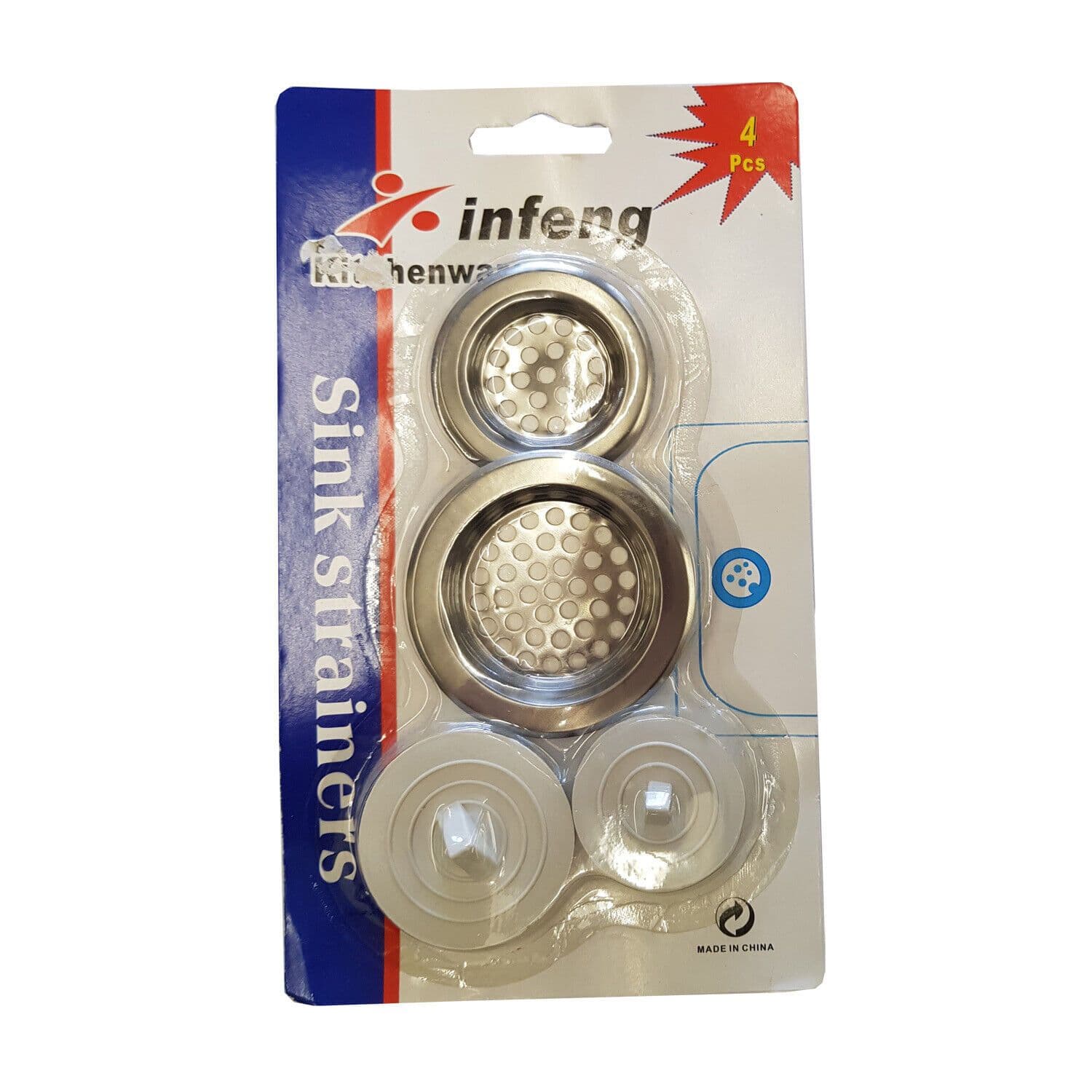 2 packs x KITCHEN SINK STRAINERS with PLUGS bathroom shower caravan ...