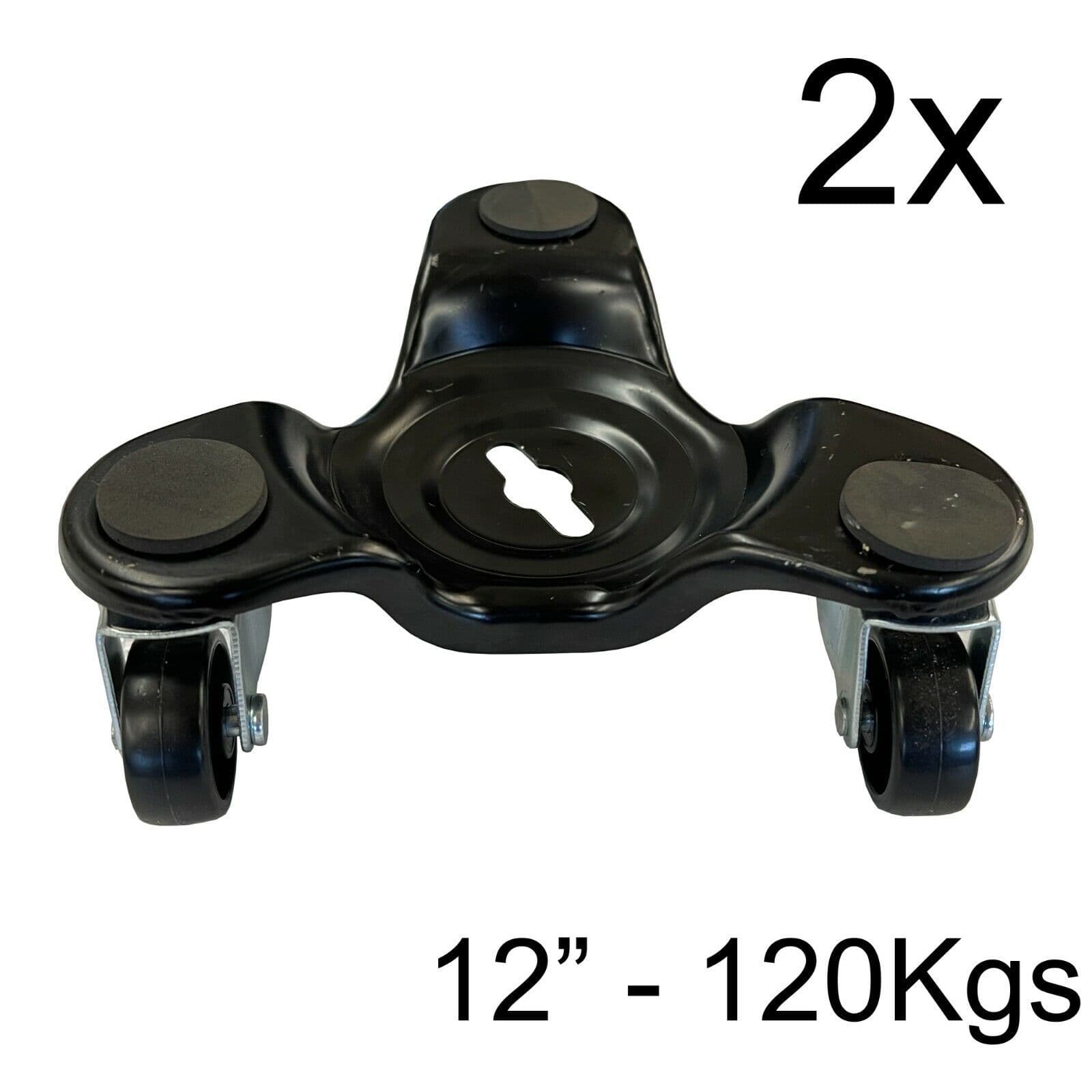 2 x 12" 3 WHEEL TRI DOLLY MOVER TROLLEY x 120kgs furniture caddy pot fridge