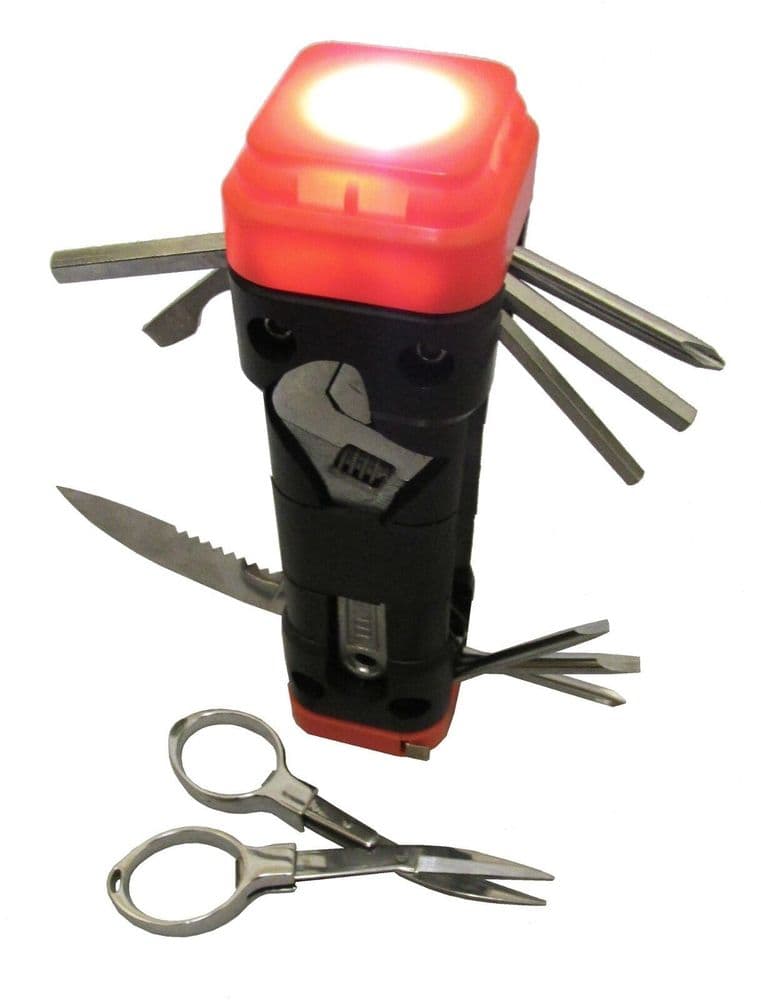 2 x 13 in 1 MULTI SCREWDRIVER TOOL KITS with TORCH rench TAPE scissors ...
