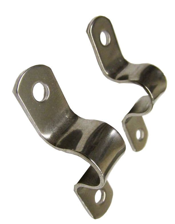 2 x 16mm STAINLESS STEEL MARINE SHEET WIRE EYE STRAPS yacht boat deck rope