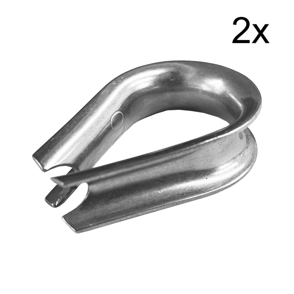 2 x 16mm STAINLESS STEEL THIMBLES marine yacht boat wire rope rigging