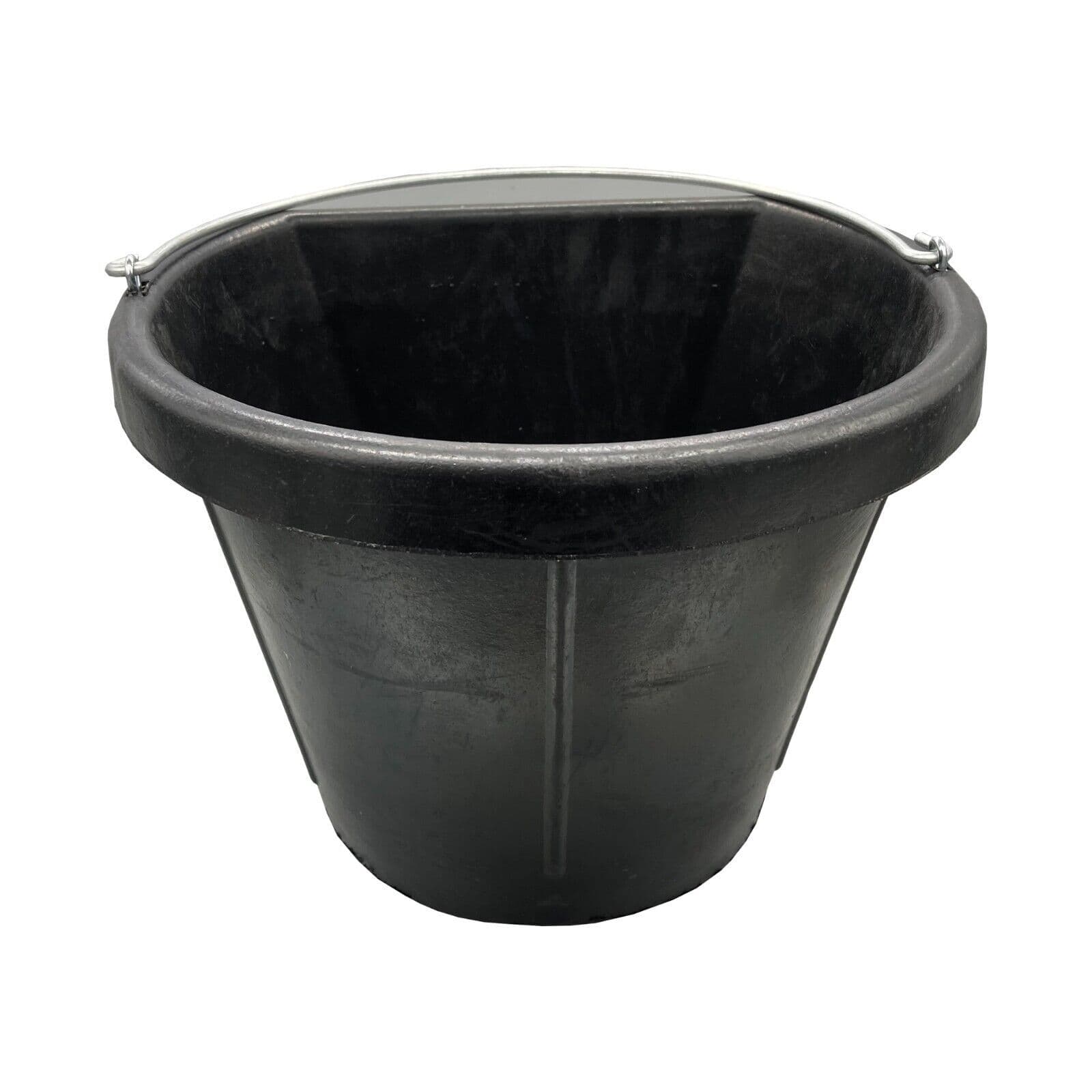 2 x 17 Litre Flat Back Rubber Bucket horse cattle feed water equestrian