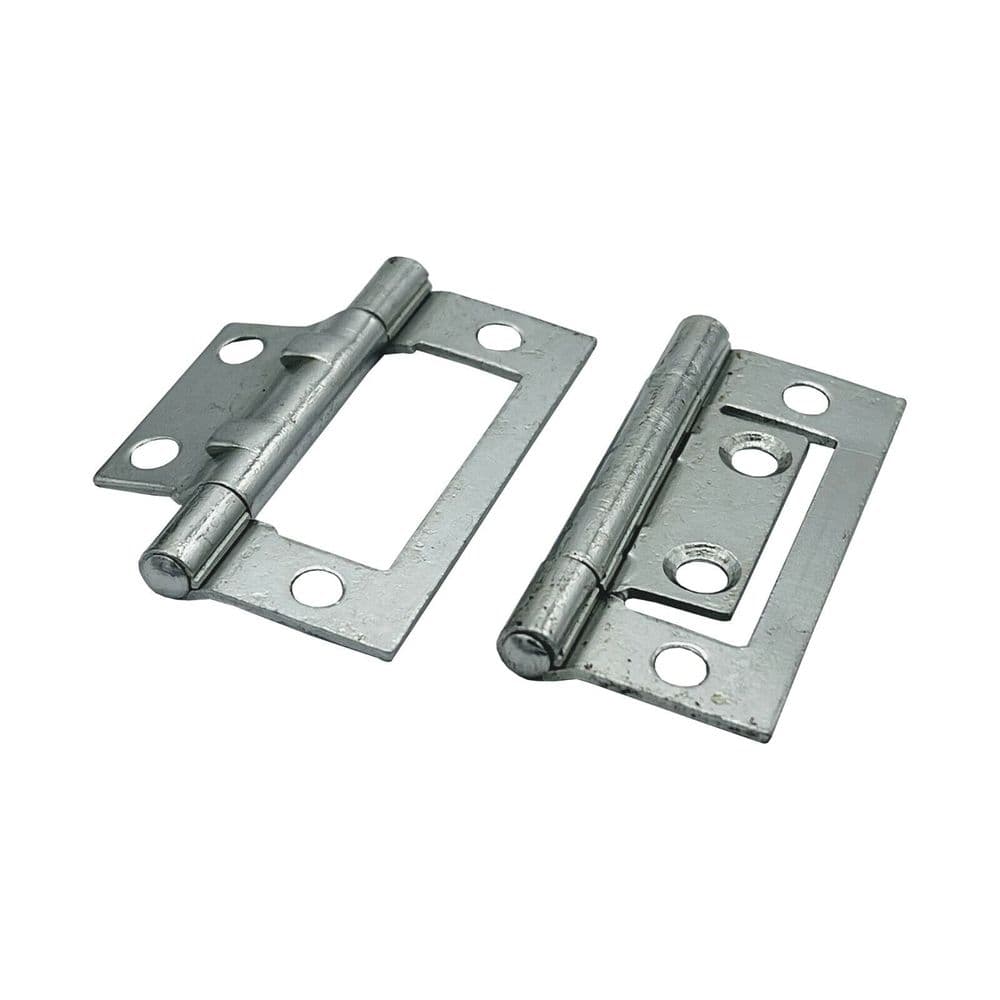 2 x 2" 50mm Zinc Plated Hurl Hinges - Door Cabinet Cupboard shed barn shelf