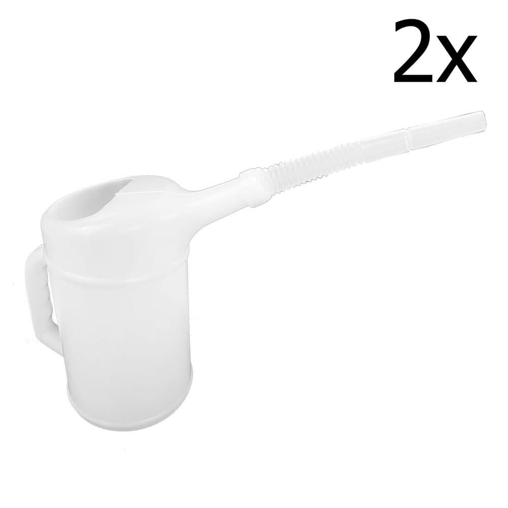 2 x 2L PLASTIC OIL POURER FILLING CAN JUG AP70297 water chemicals ...