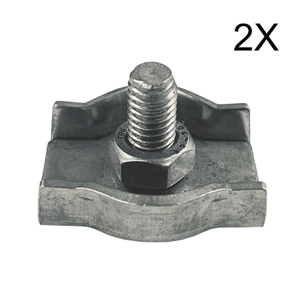 2 x 2mm STAINLESS STEEL SIMPLEX WIRE ROPE GRIPS marine yacht boat rigging