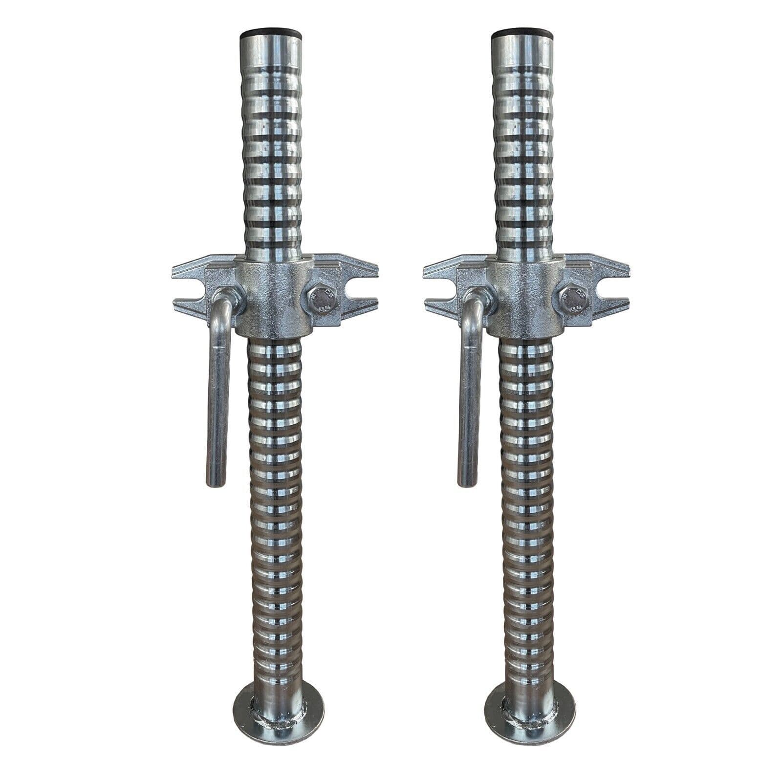 2 x 48mm x 600mm Trailer RIBBED Prop Stand Corner Steady with Heavy ...