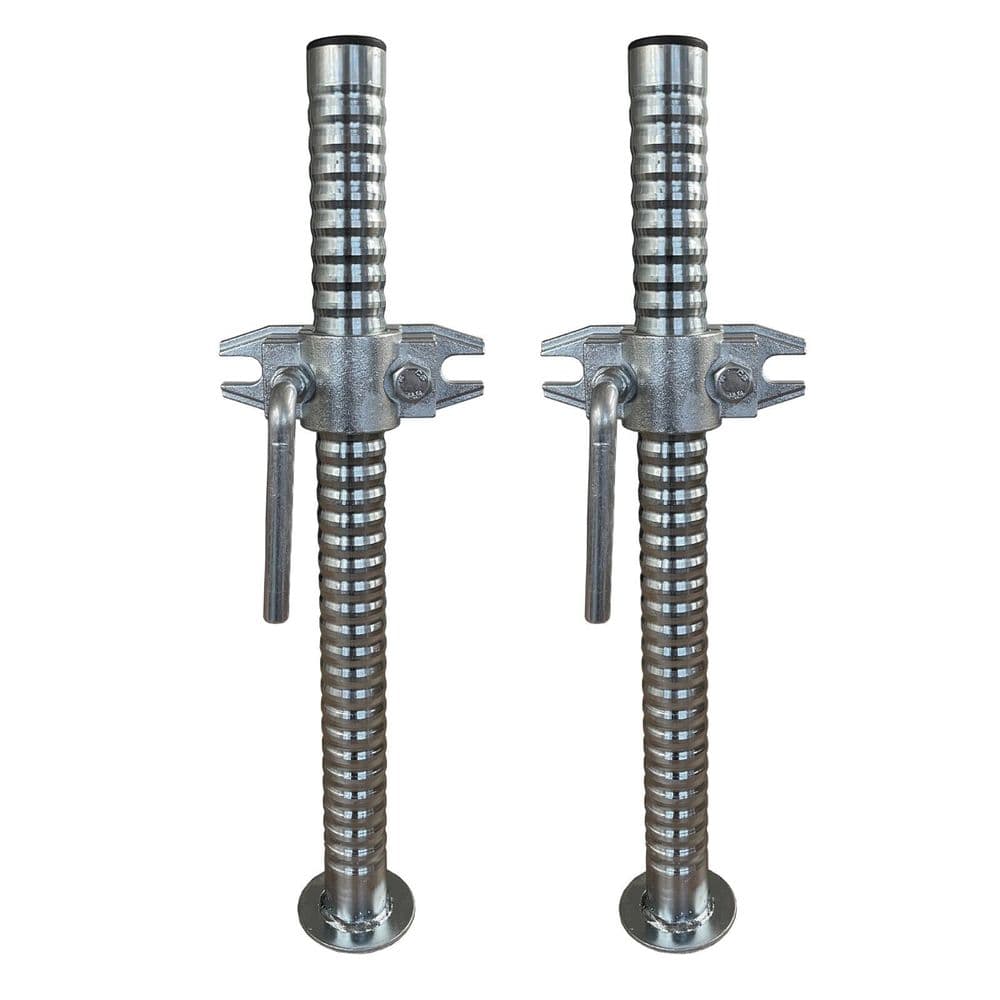 2 x 48mm x 600mm Trailer RIBBED Prop Stand Corner Steady with Heavy ...