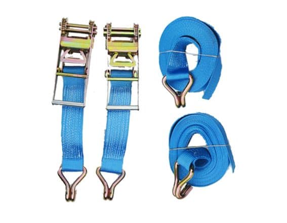 2 x 75mm x 15 metre RATCHET LASHING STRAPS MBL 10T Tie Down Claw Hook ...