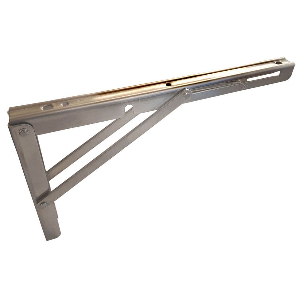 2 x 8" STAINLESS STEEL FOLDING SHELF BRACKETS marine caravan motorhome ...