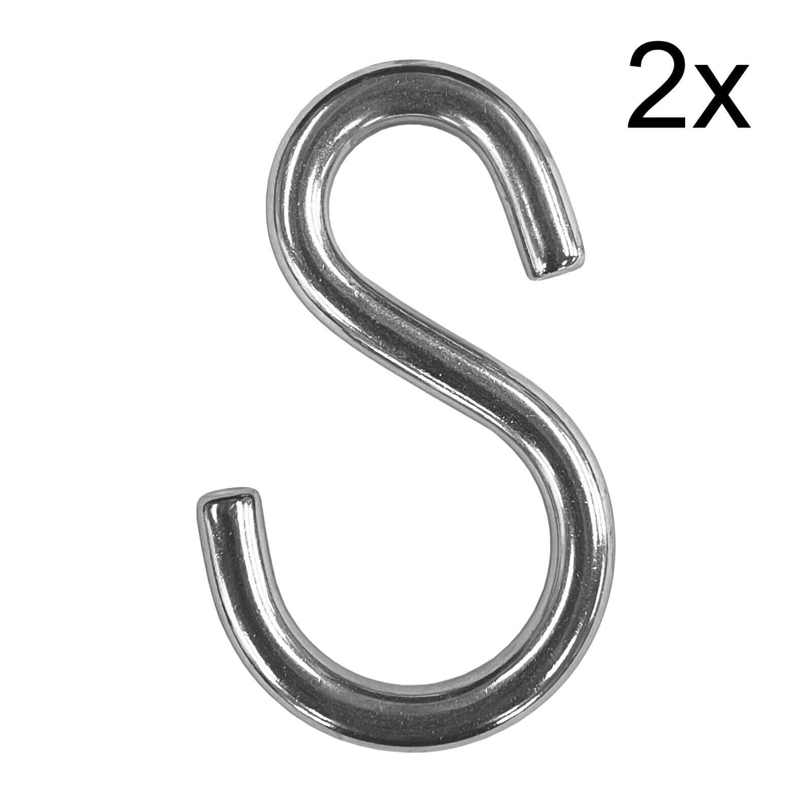 2 x 8mm STAINLESS STEEL S HOOKS marine yacht boat chain wire rigging
