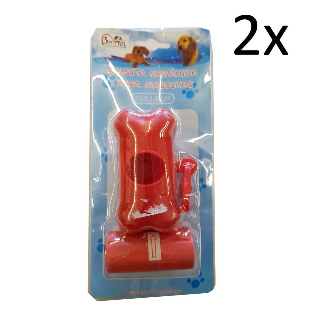 2 x DOG WASTE POOP BAGS with DISPENSER pet pooper scooper bag walking