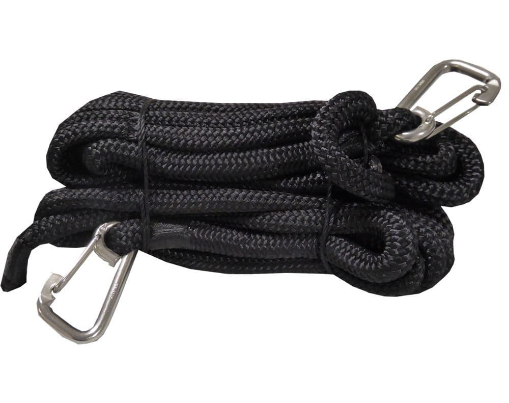 2 x DOUBLE BRAIDED DOCKLINE ROPES with HOOK 14mm x 6 metre marine boat ...