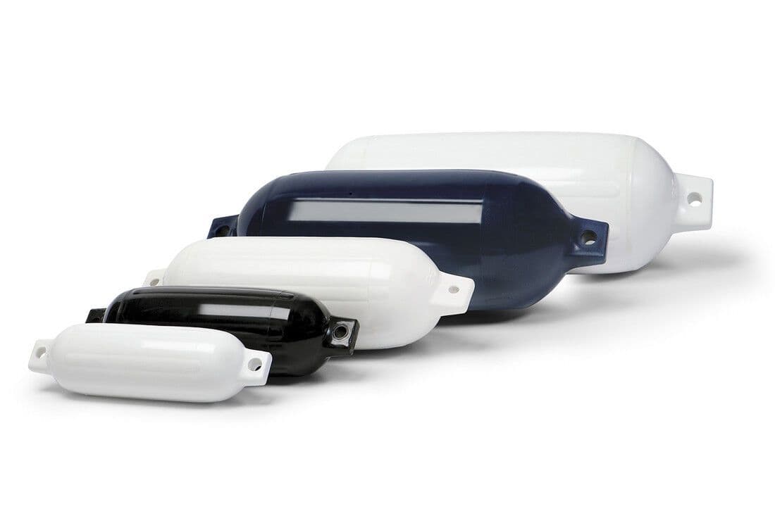 2 x INFLATABLE RIBBED BOAT FENDERS reinforced - WHITE 23" x 6 1/2 ...