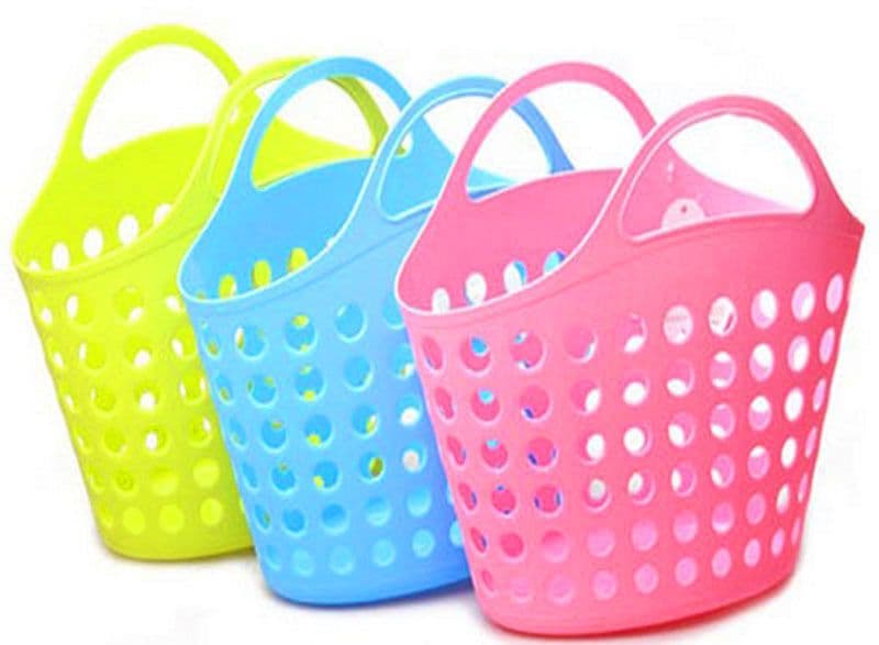 2 x MULTI PURPOSE LARGE DELUXE FLEXIBLE STORAGE BASKET pegs caravan ...