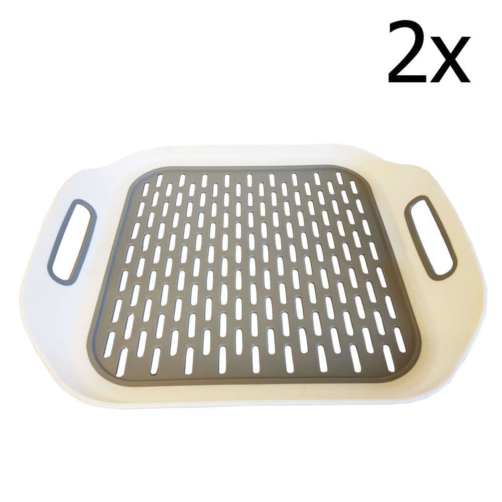 2 x NON SLIP SOFT SINK DRAINER MAT TRAY caravan motorhome boat draining ...
