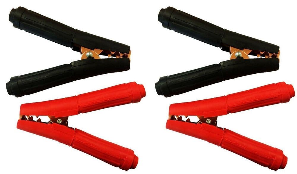 2 x PAIR 600 AMP JUMP LEAD FULLY INSULATED CROCODILE CLIPS booster ...