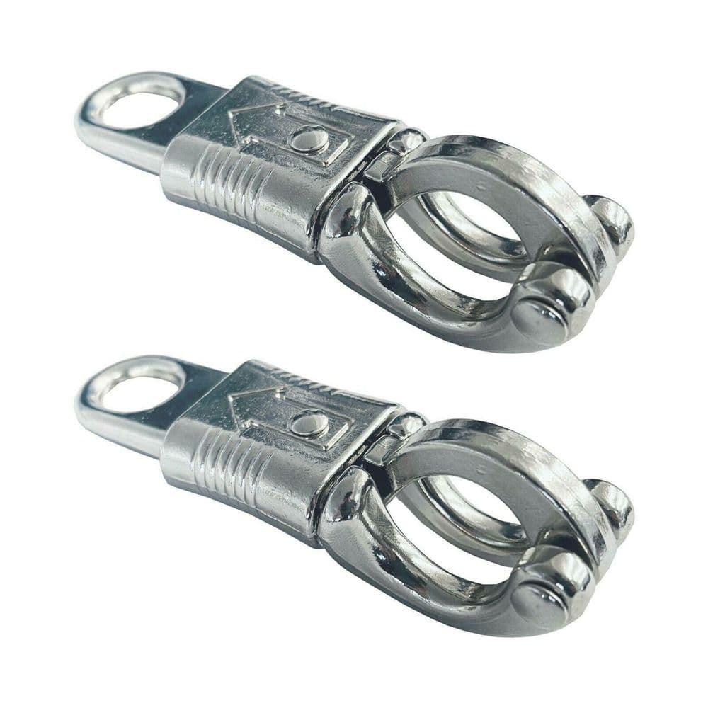 2 x PANIC SNAP QUICK RELEASE HOOKS horse dog equestrian lead tether ...