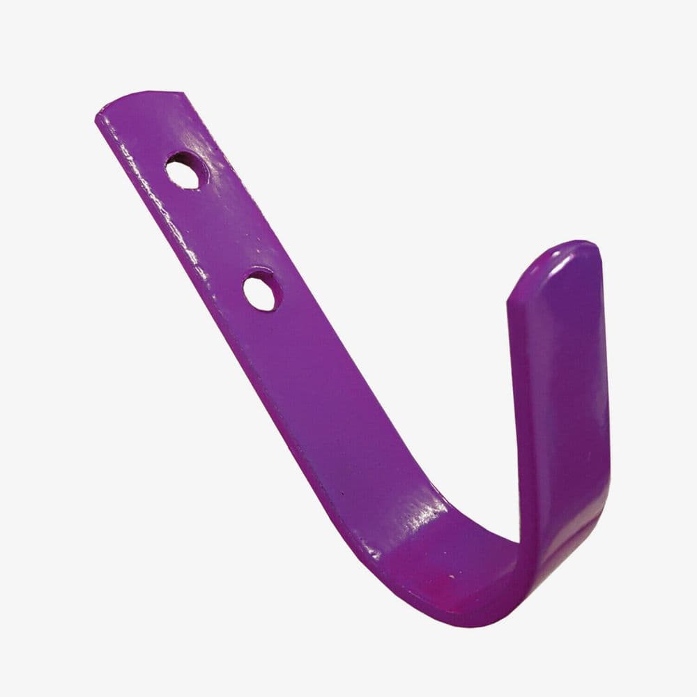 2 x STABLE HOOK HANGER PURPLE tack room equestrian horse hook holder ...